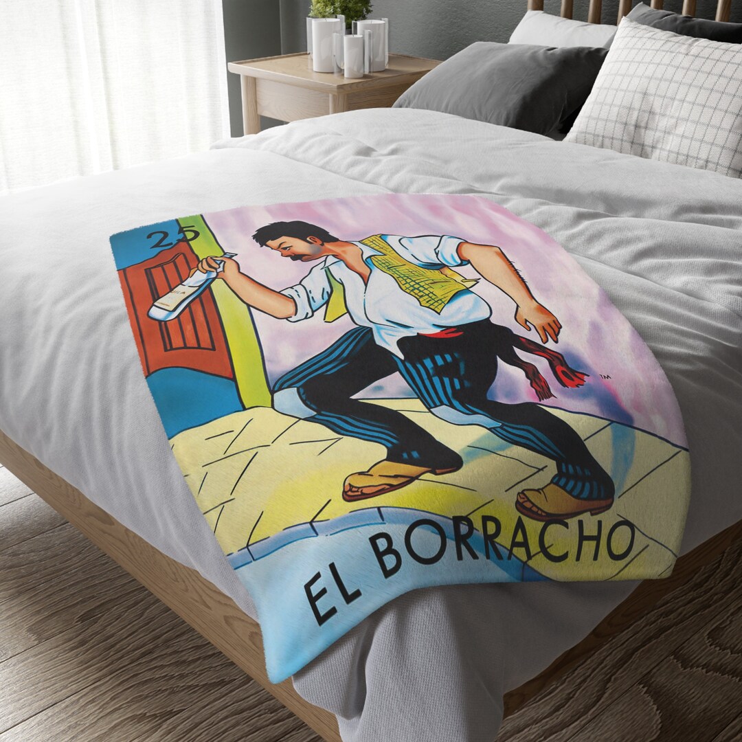 Loteria El Borracho Card Bingo Card Custom Blanket Loteria Mexican ...