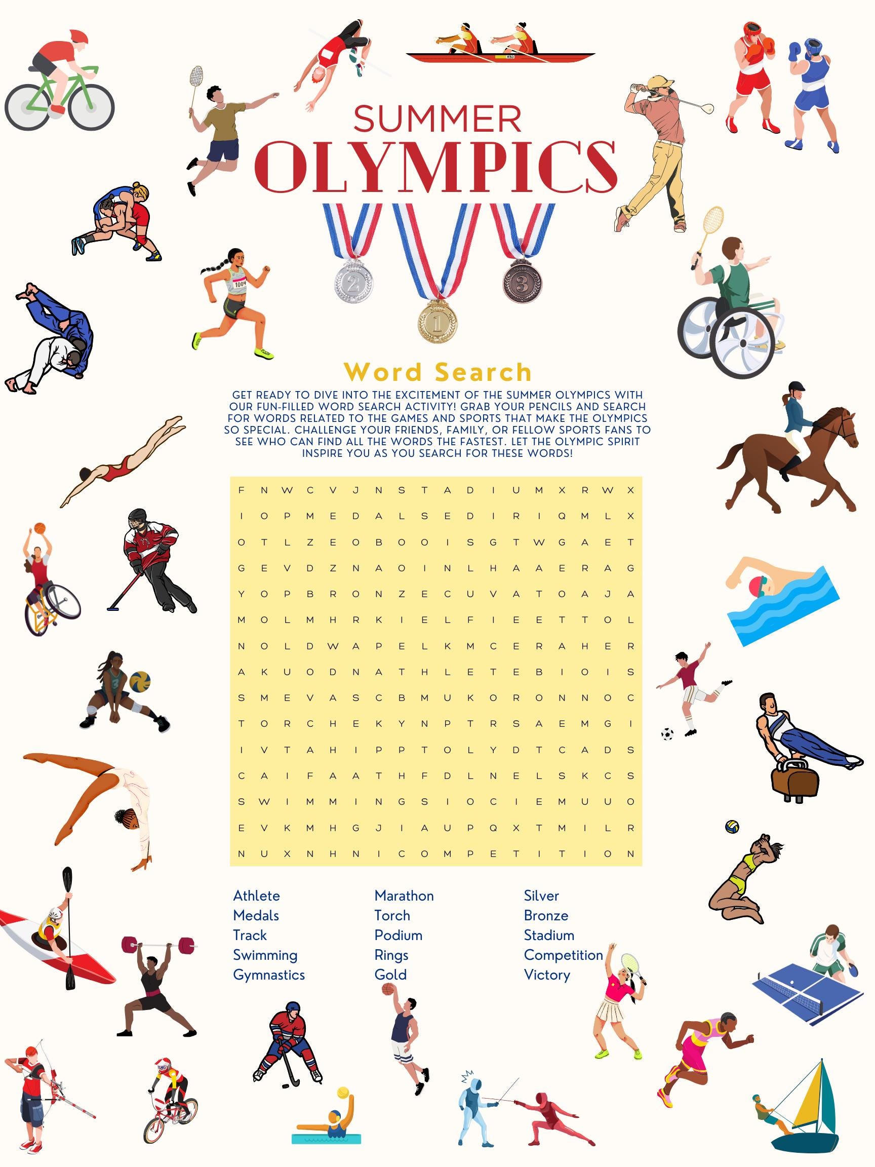 Summer Olympics Activity Pack - Etsy