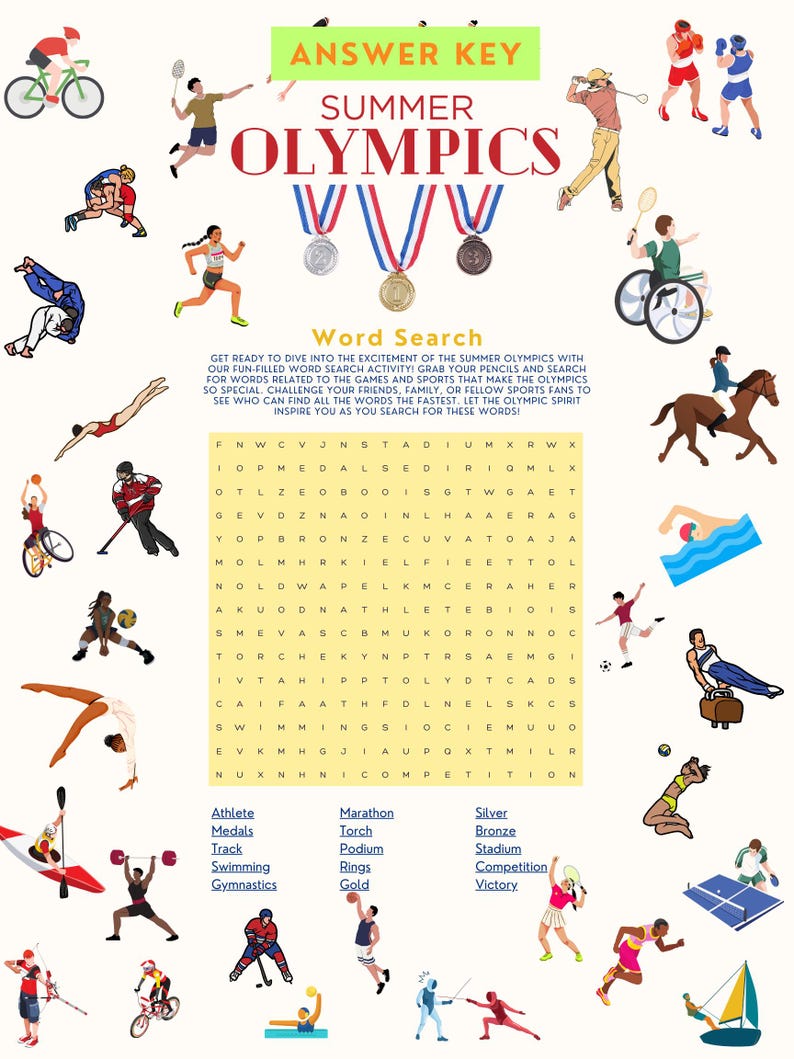 Summer Olympics Activity Pack - Etsy