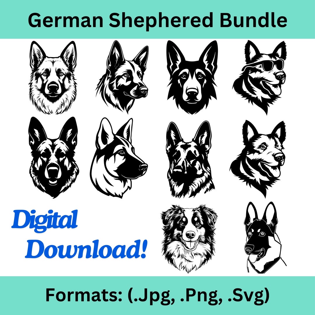 German Shepherd Head SVG File German Shepherd SVG Images Clipart ...