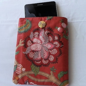 IPad /tablet Sleeve. Floral Polished Cotton Fabric.9.5 " High X 8 ...