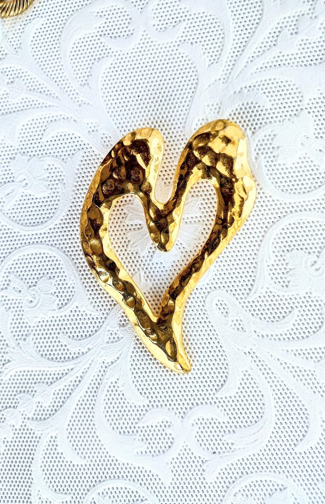 Brooch Pin/hammered Heart Brooch Pin/ Vintage Jewelry/gifts/ Gift for ...