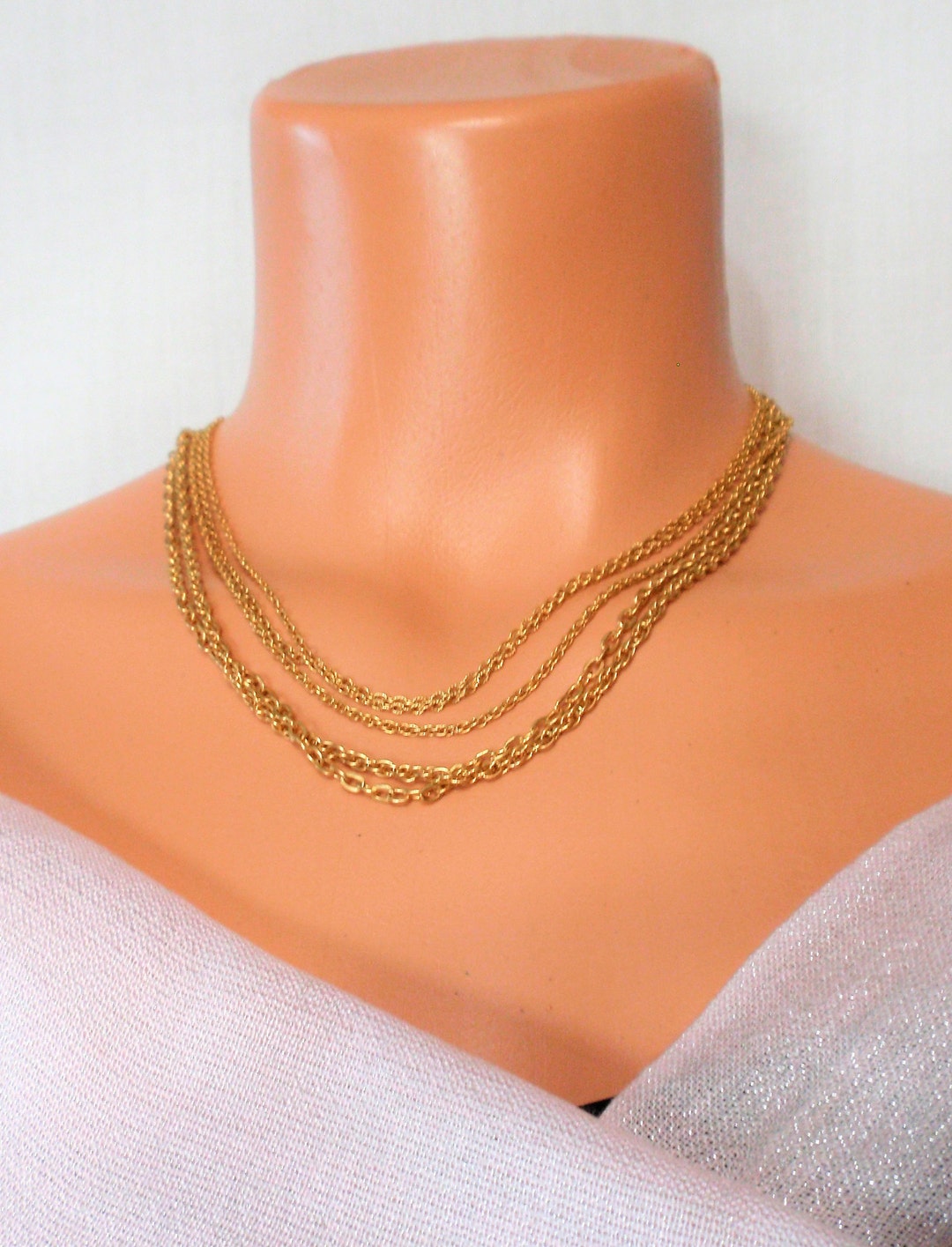 Multi Strand Necklace /vintage Jewelry / Lengths 17", 18 ", 19 ...