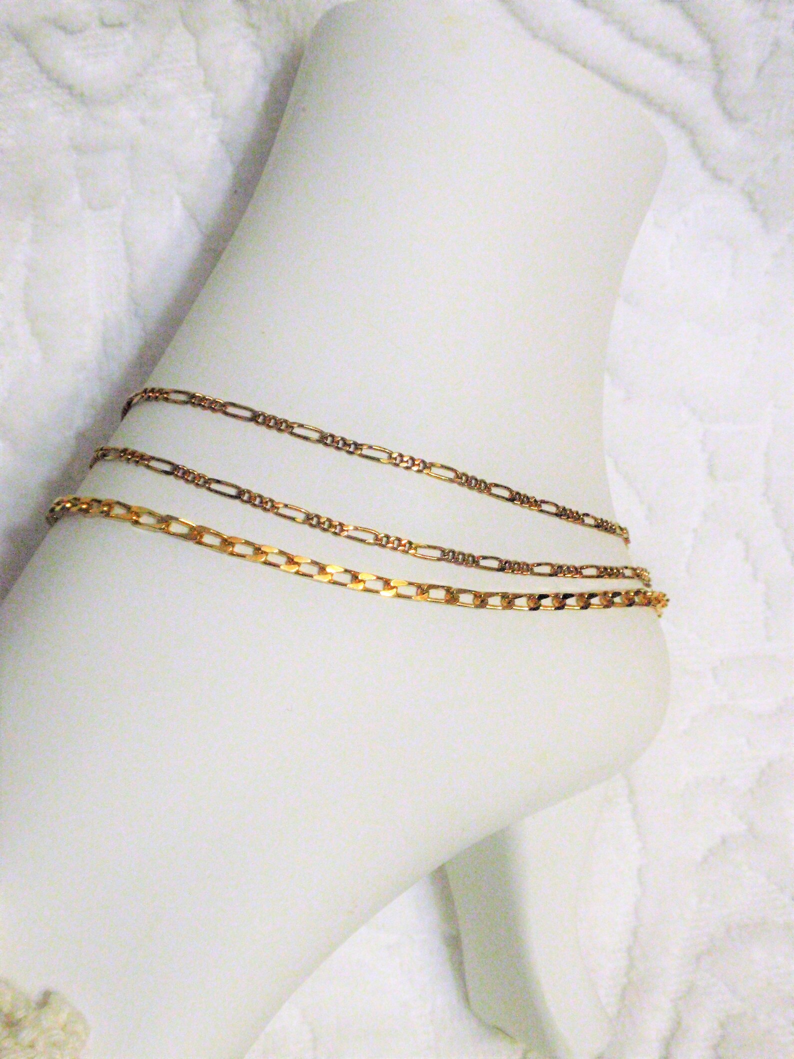 Vintage Shiny Gold Anklet Set/3 Set Anklets/ 2 9 Inch10 Inch - Etsy