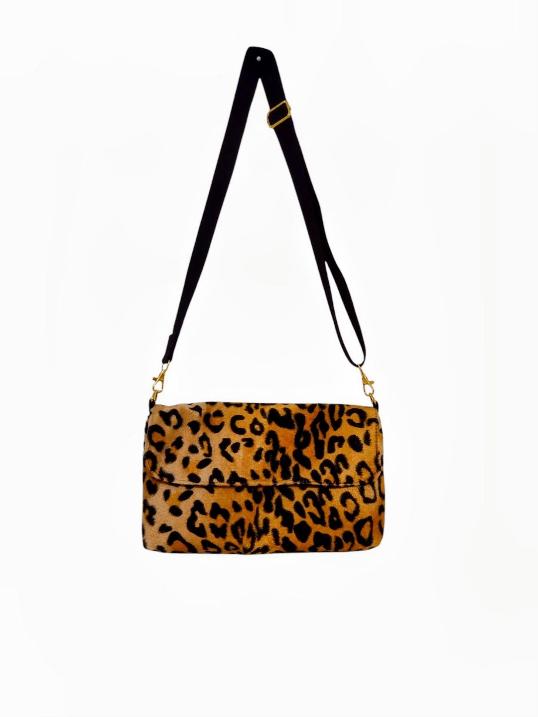 Crossbody Bag/handmade Leopard Print Crossbody Bag: Faux Fur Clutch ...