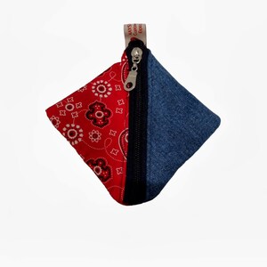 Denim Coin Purse /bandana Coin Purse/ear Bud Pouch/diamond Shaped Coin ...
