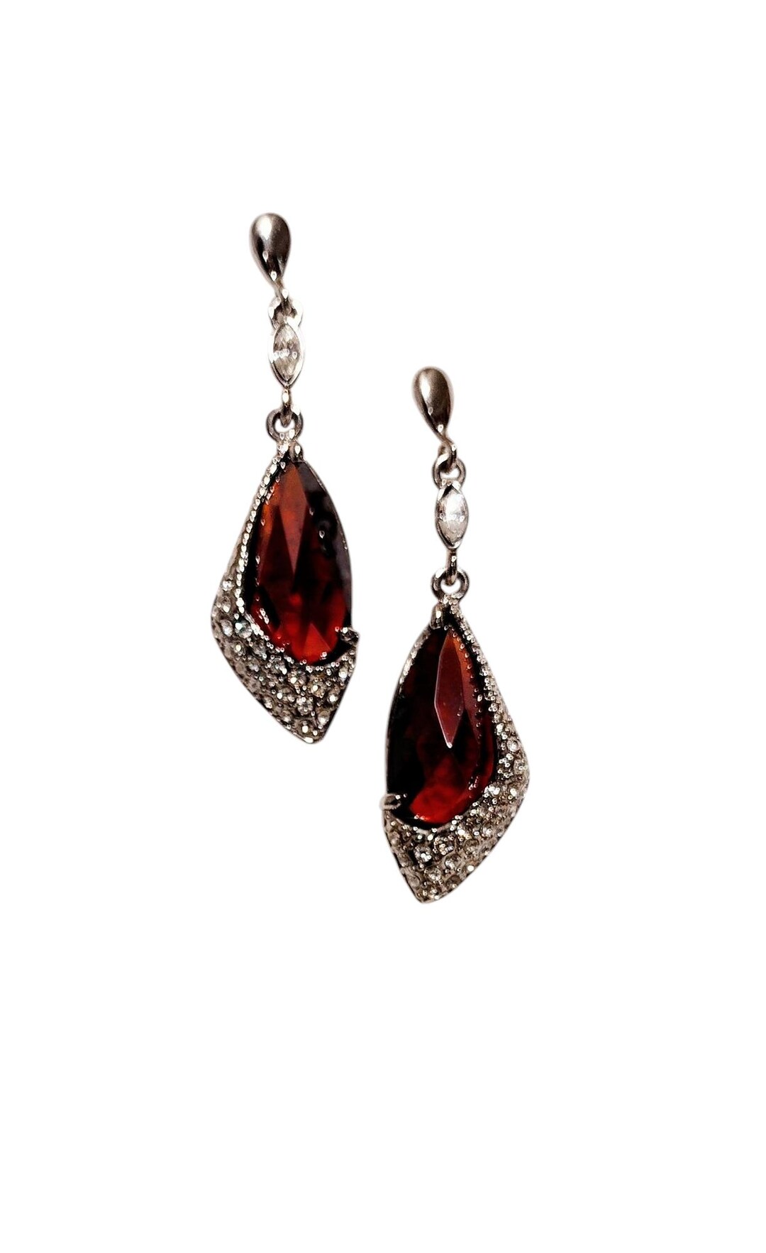 Vintage Ruby Red Drop Earrings/ Vintage Jewelry/earrings/gifts/drop ...