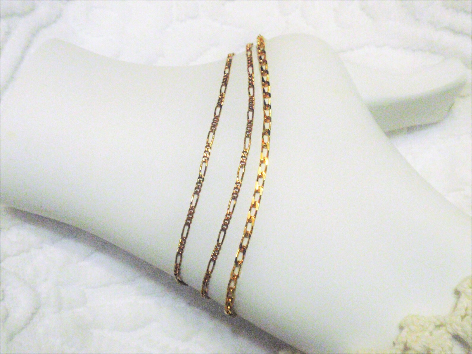 Vintage shiny gold Anklet set/3 set anklets/ 2 9 inch10 inch | Etsy