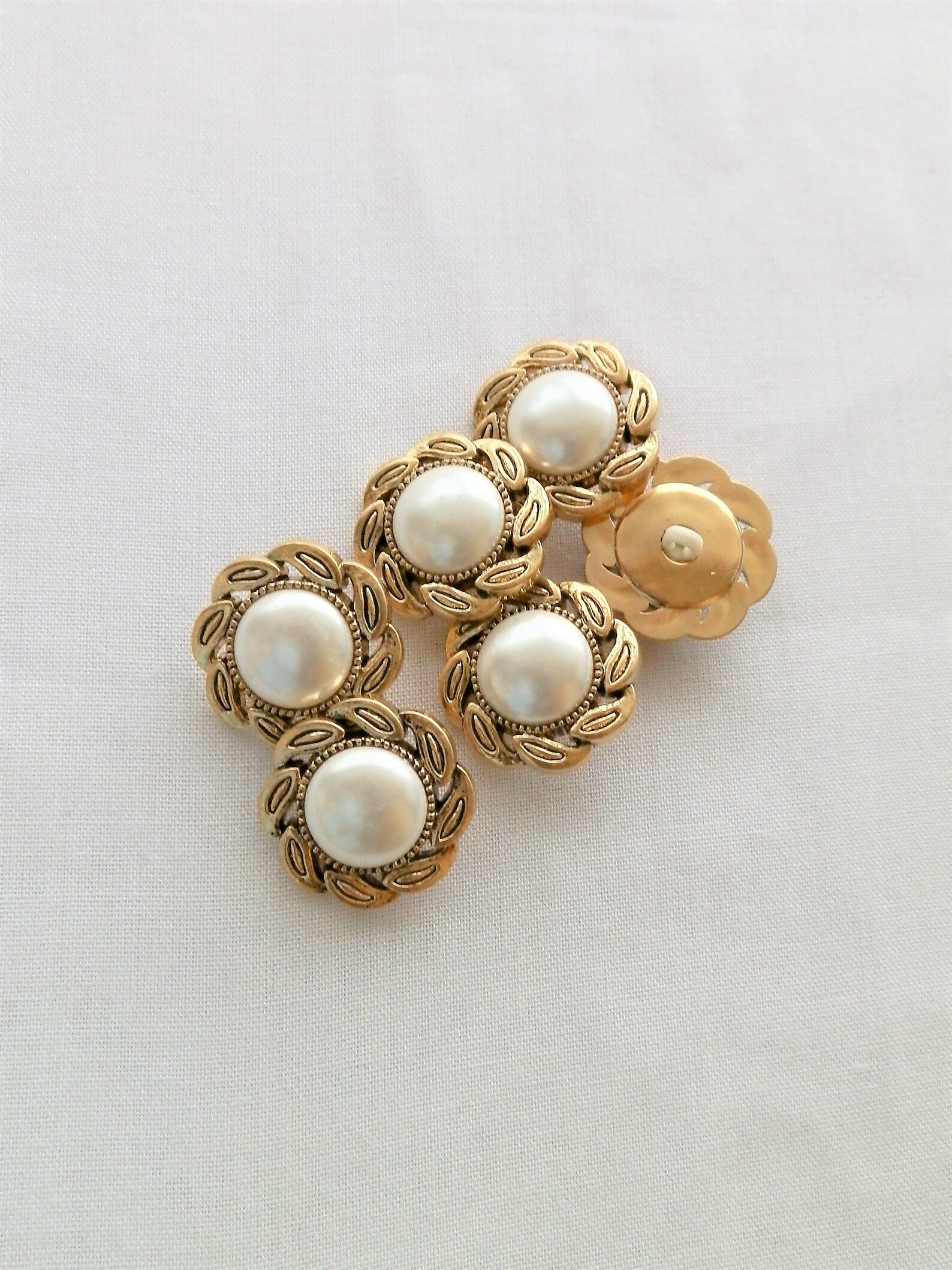 Gold Buttons Pearl Center /decorative Sewing Buttons/plastic | Etsy