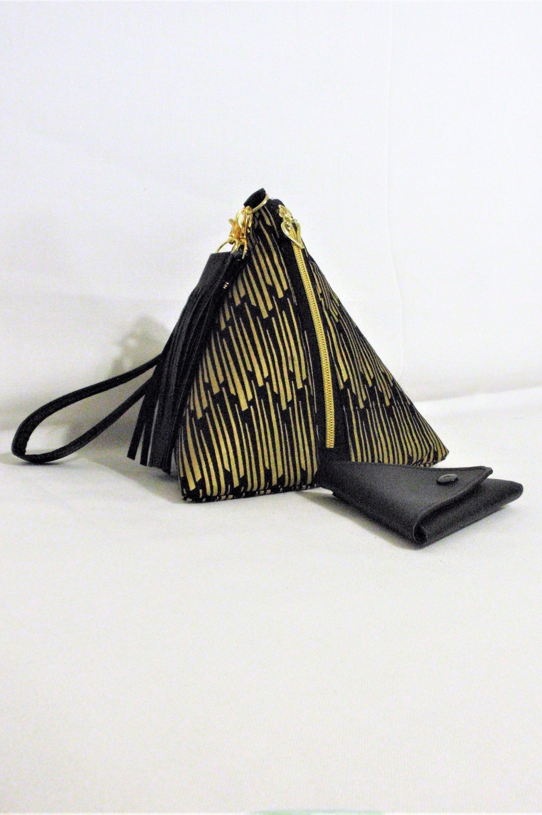 Triangle /pyramid Wristlet Purse/ 5 Triangle Coin Purse/leather Tassel ...