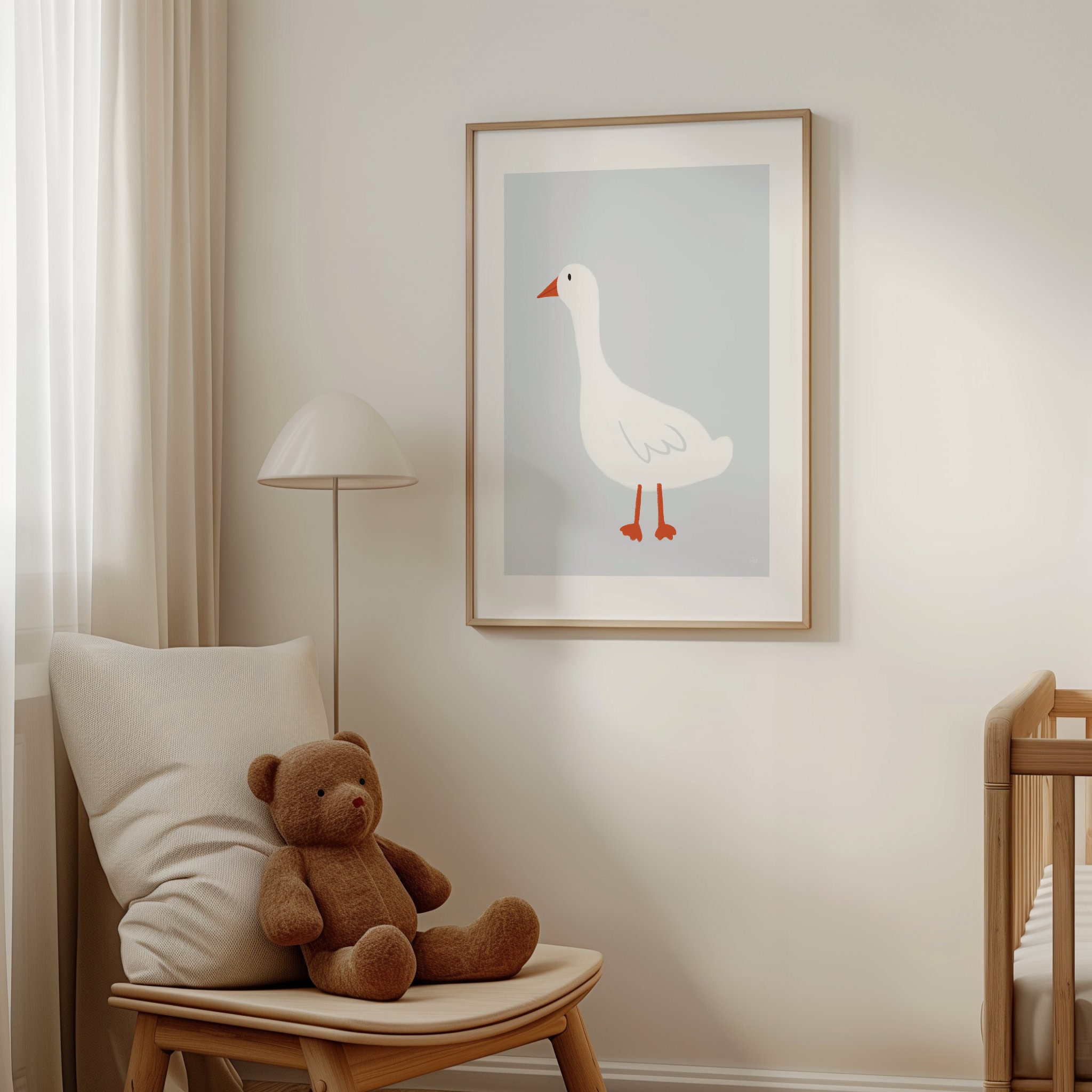 Silly Goose Wall Art, Cute Goose Poster, Nursery Printable Art, Baby ...