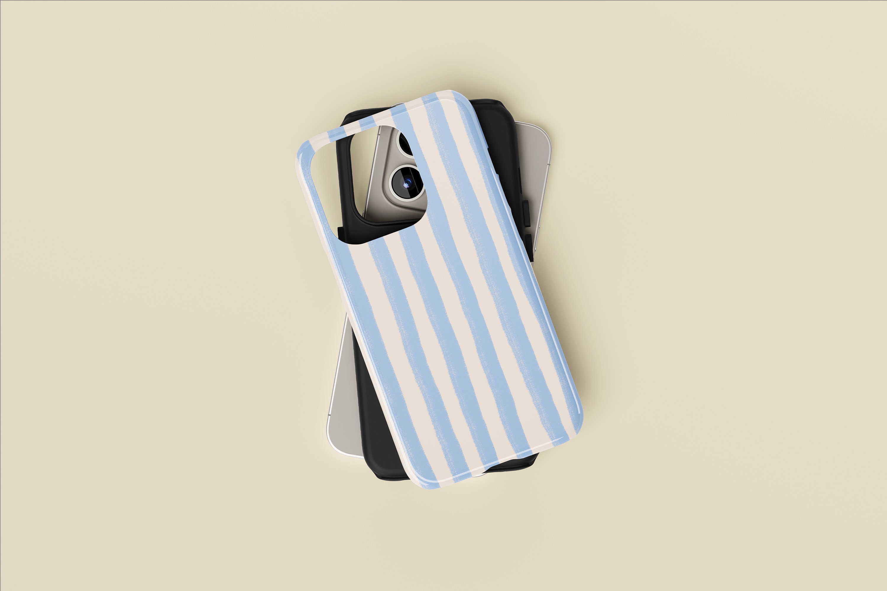 Blue Stripes Tough Case for Iphone®, Retro Striped Phone Case for ...