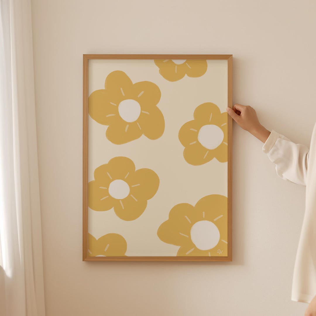 Daisy Nursery Wall Art, Daisies Print, Butter Yellow Nursery Print ...
