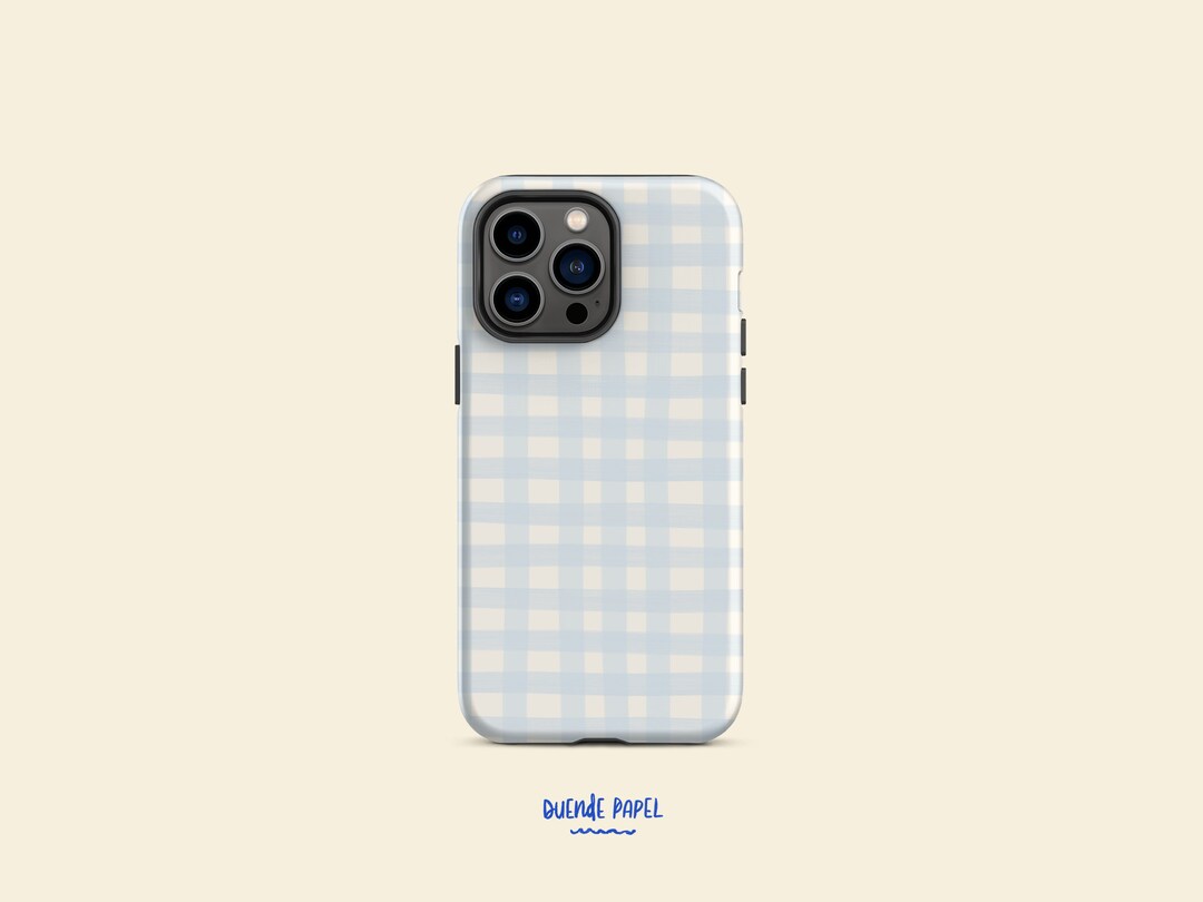 Blue Gingham Tough Case for Iphone®, Cute Checkered Phone Case for ...