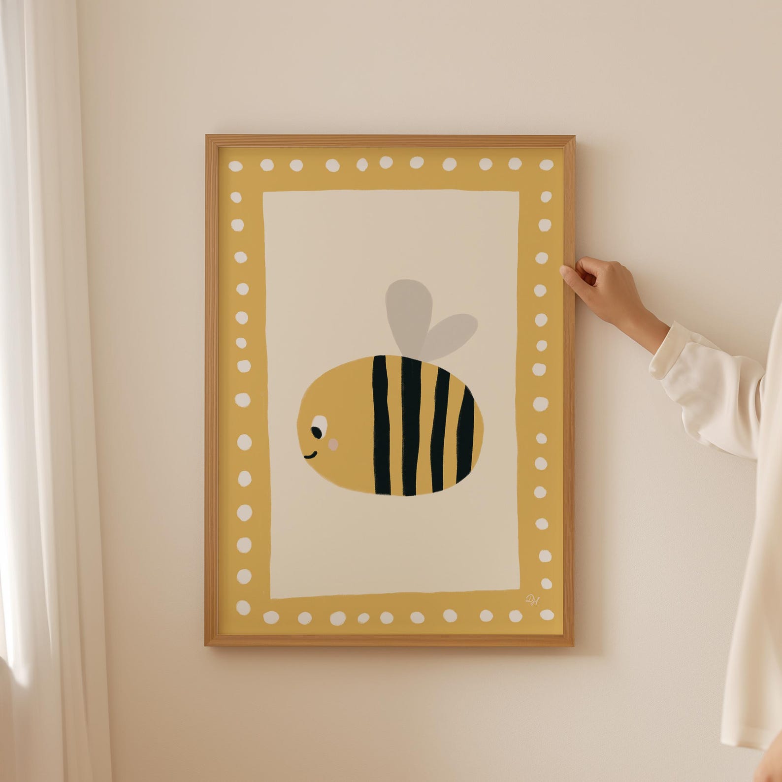 Bee Happy Wall Art, Cute Bee Nursery Print, Kids Room Print, Toddler ...