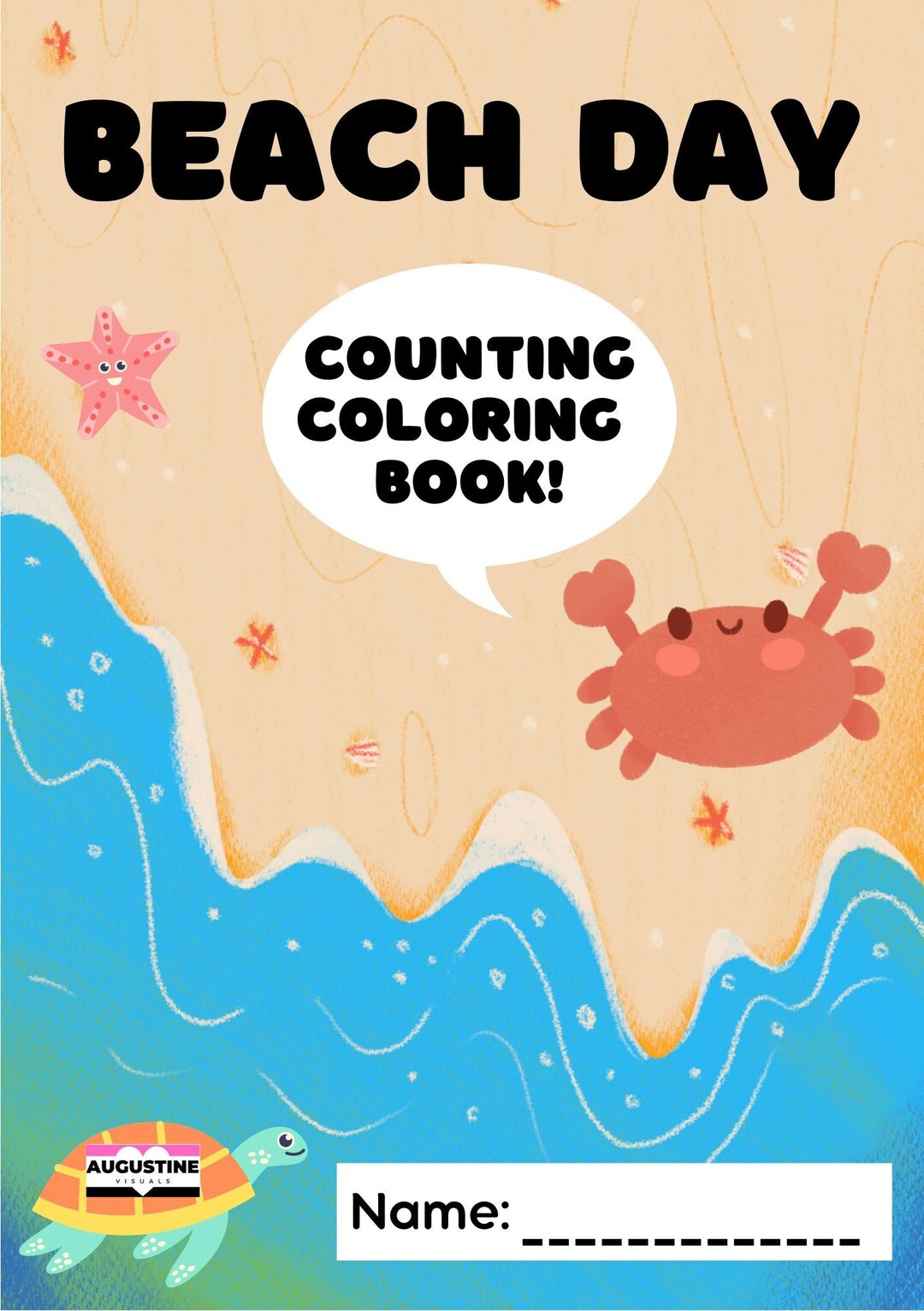 Beach Day Counting Coloring Book - Etsy