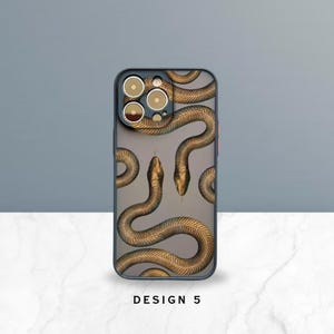 Black Gold Snake Phone Case, Slim Case, iPhone 16 15 14 13 Pro Max Plus ...