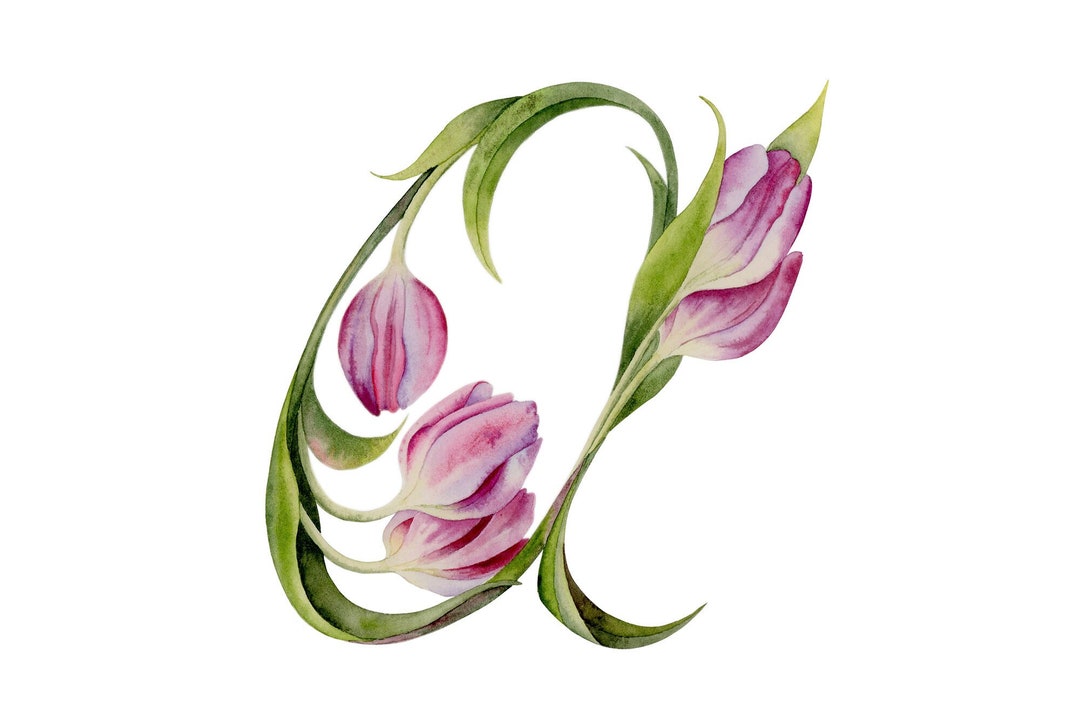 Floral Letter A. Flower Letters Wall Art Decor. Floral Alphabet ...