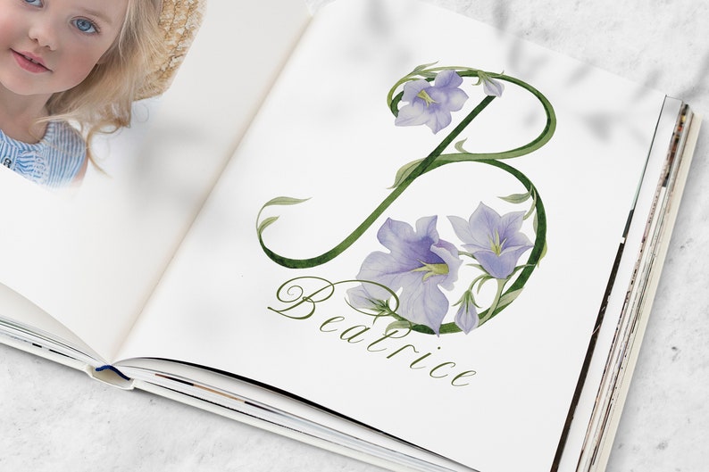 Floral Letter B. Flower Letters Wall Art Decor. Floral Alphabet ...