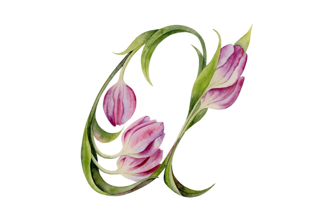 Floral Letter A. Flower Letters Wall Art Decor. Floral Alphabet ...