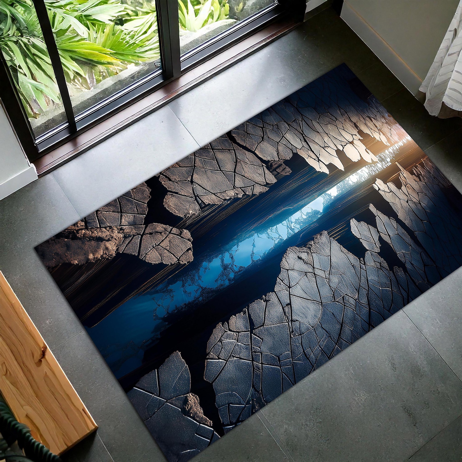 3D River Crack Rug | Torn Earth Optical Illusion Carpet | Realistic ...
