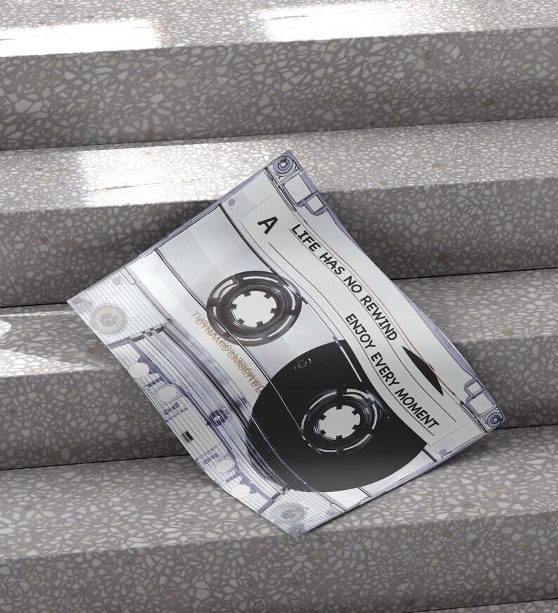 Life Has No Rewind Cassette Wall Art, Motivational Quote Canvas, Quote ...