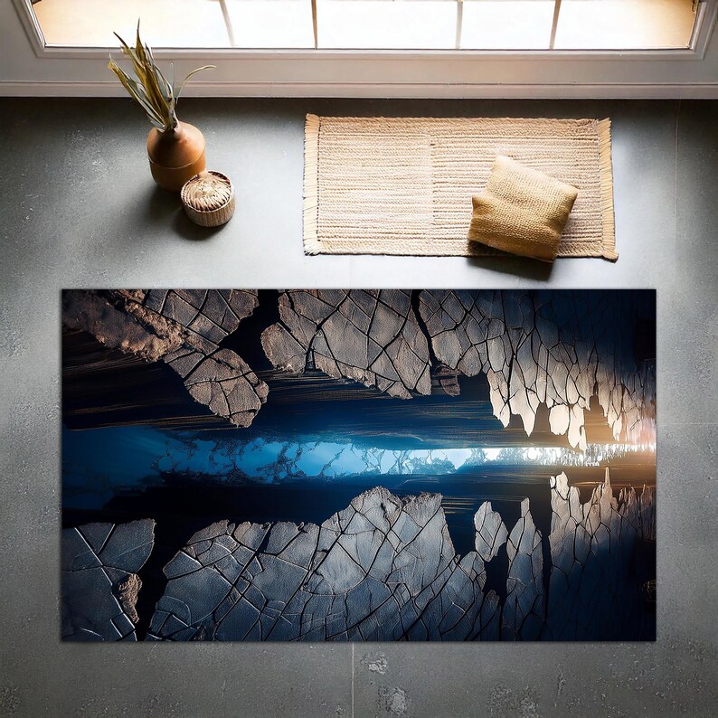 3D River Crack Rug | Torn Earth Optical Illusion Carpet | Realistic ...