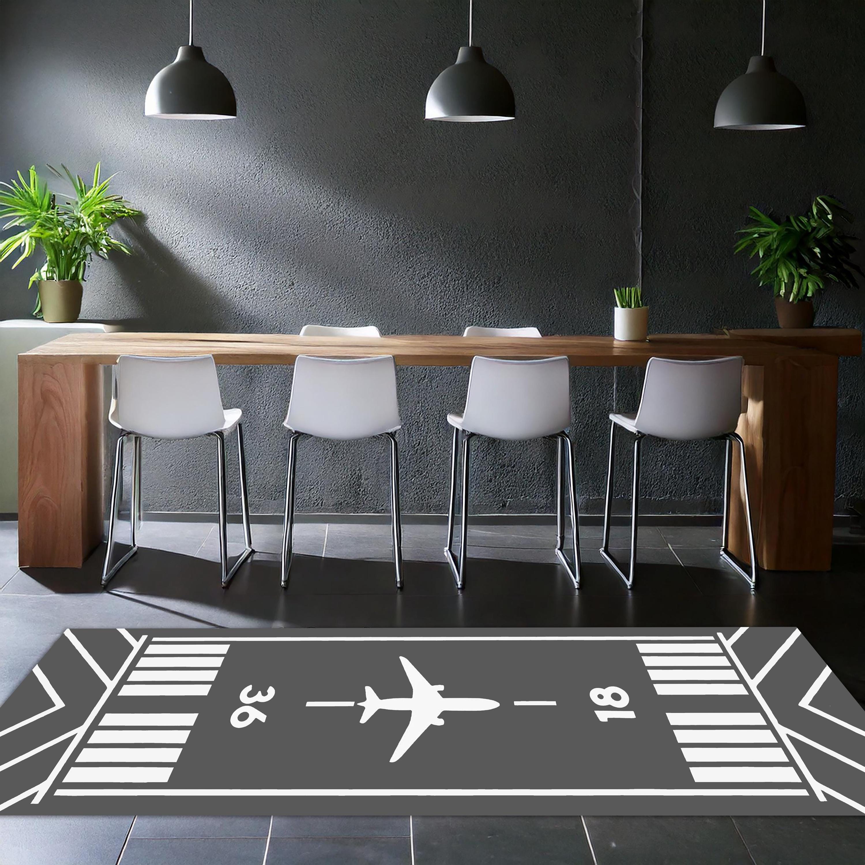 Airport Runway Road Rug for Kids | Airplane Themed Playmat for ...
