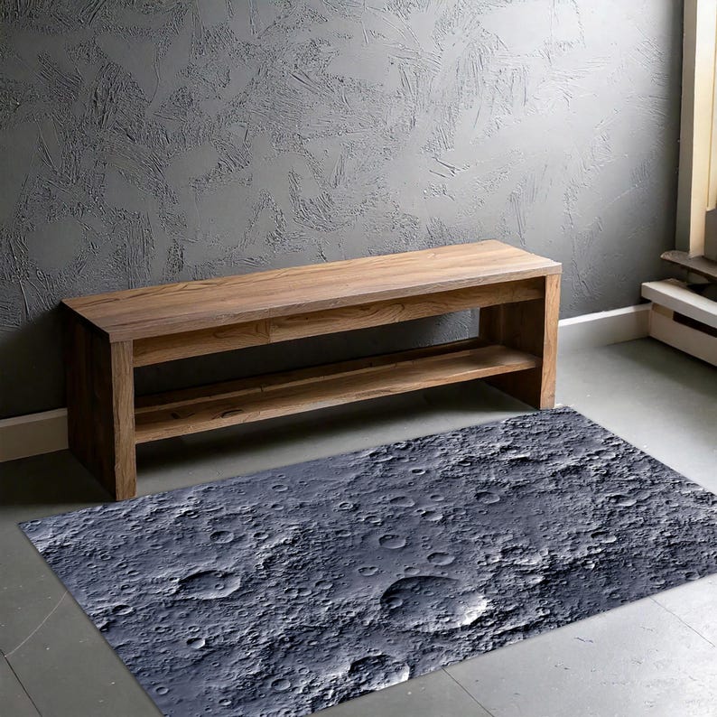 Moon Surface Rug | Lunar Crater Design Carpet | Realistic Moon Texture ...
