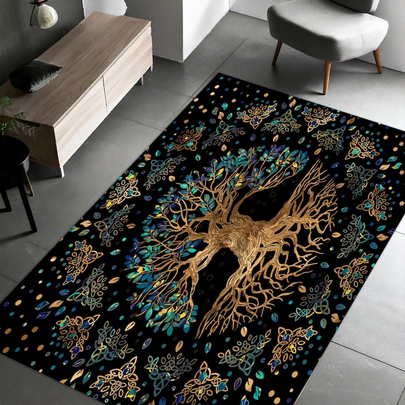 Tree of Life Rug | Nature Inspired Carpet With Boho Tree Design ...