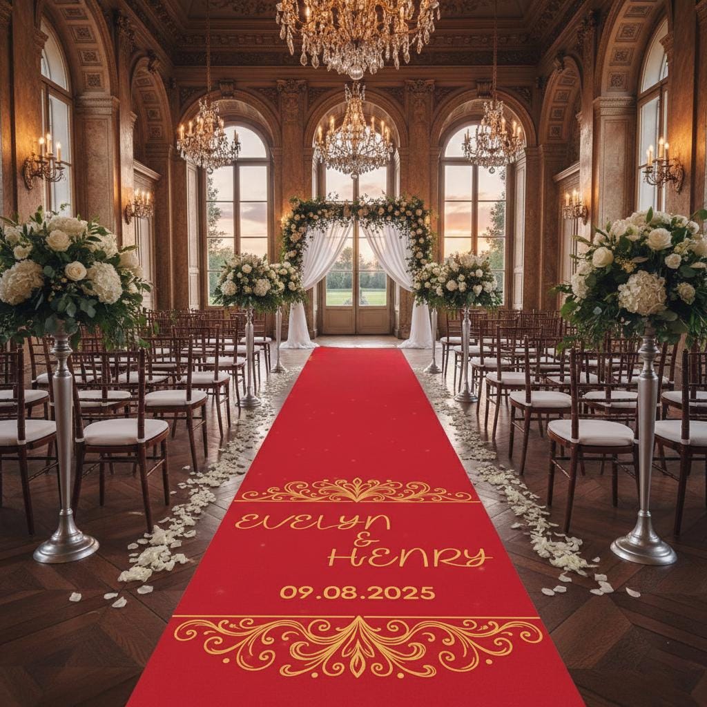 Custom Wedding Aisle Runner, Elegant Wedding Decor, Formal Wedding ...
