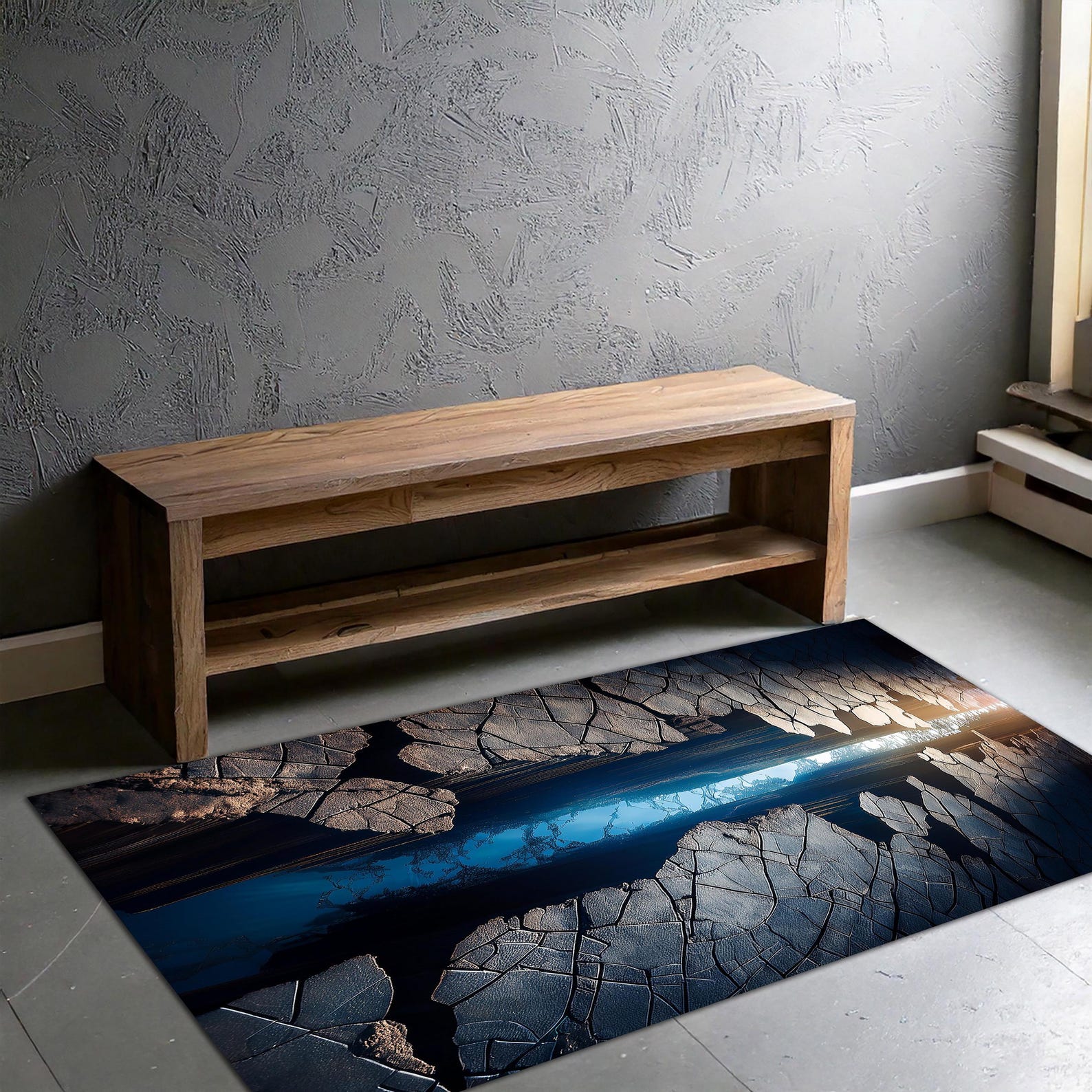 3D River Crack Rug | Torn Earth Optical Illusion Carpet | Realistic ...