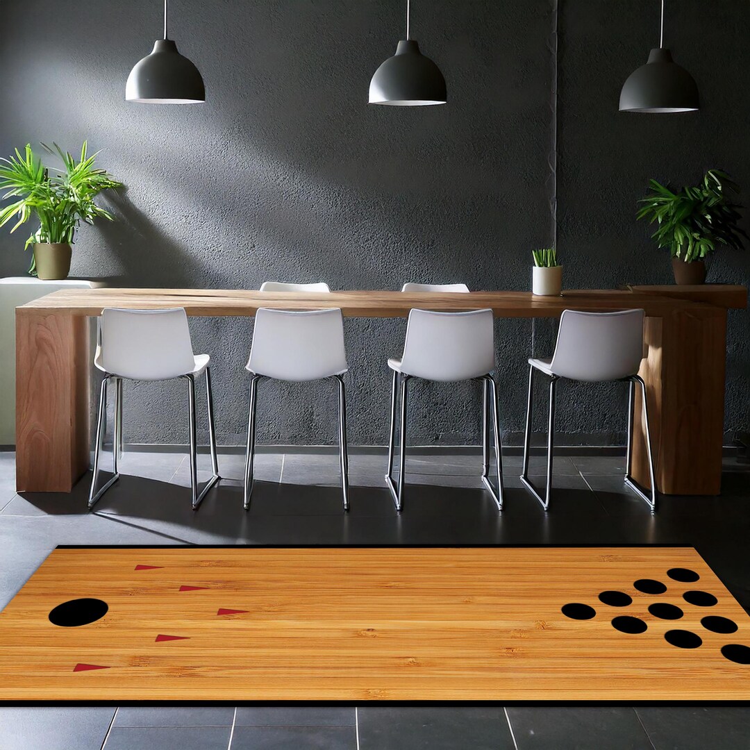 Bowling Alley Lanes Runner Rug | Retro Bowling Carpet | Game Room Floor ...