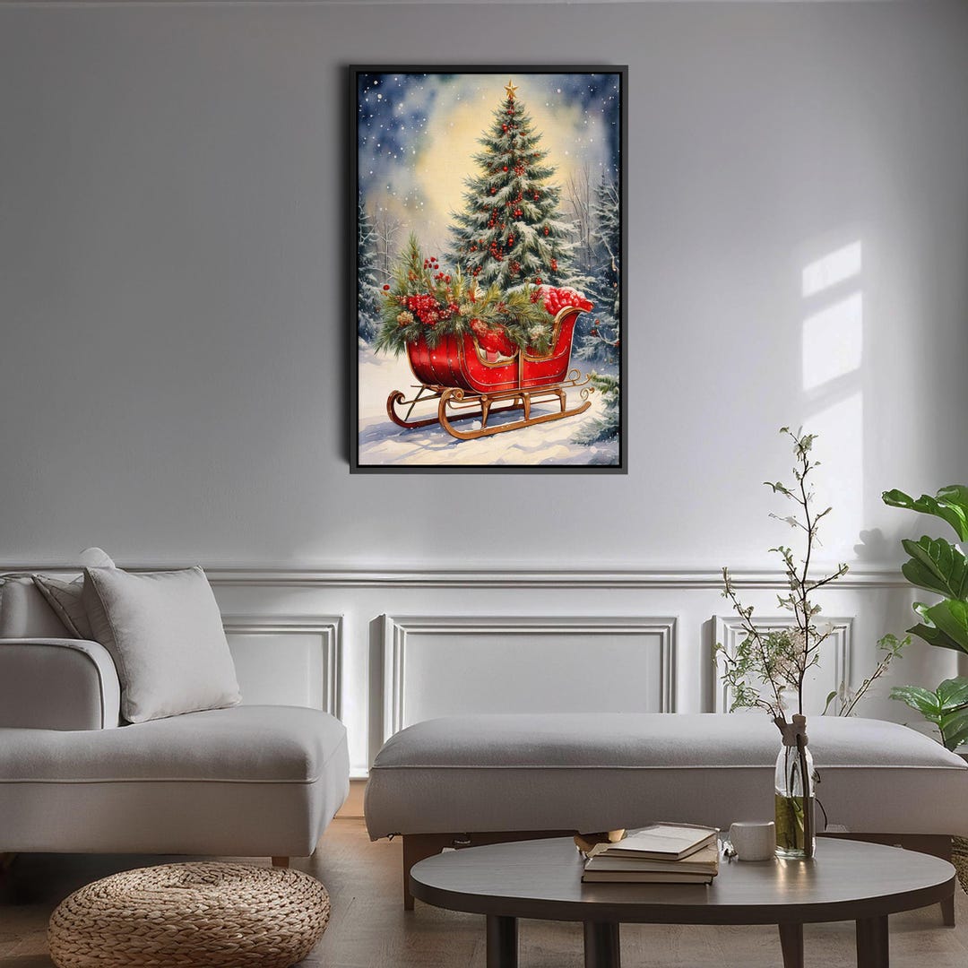Merry Christmas Decor, Sleigh Sled Wall Decor, Rustic Winter Art ...