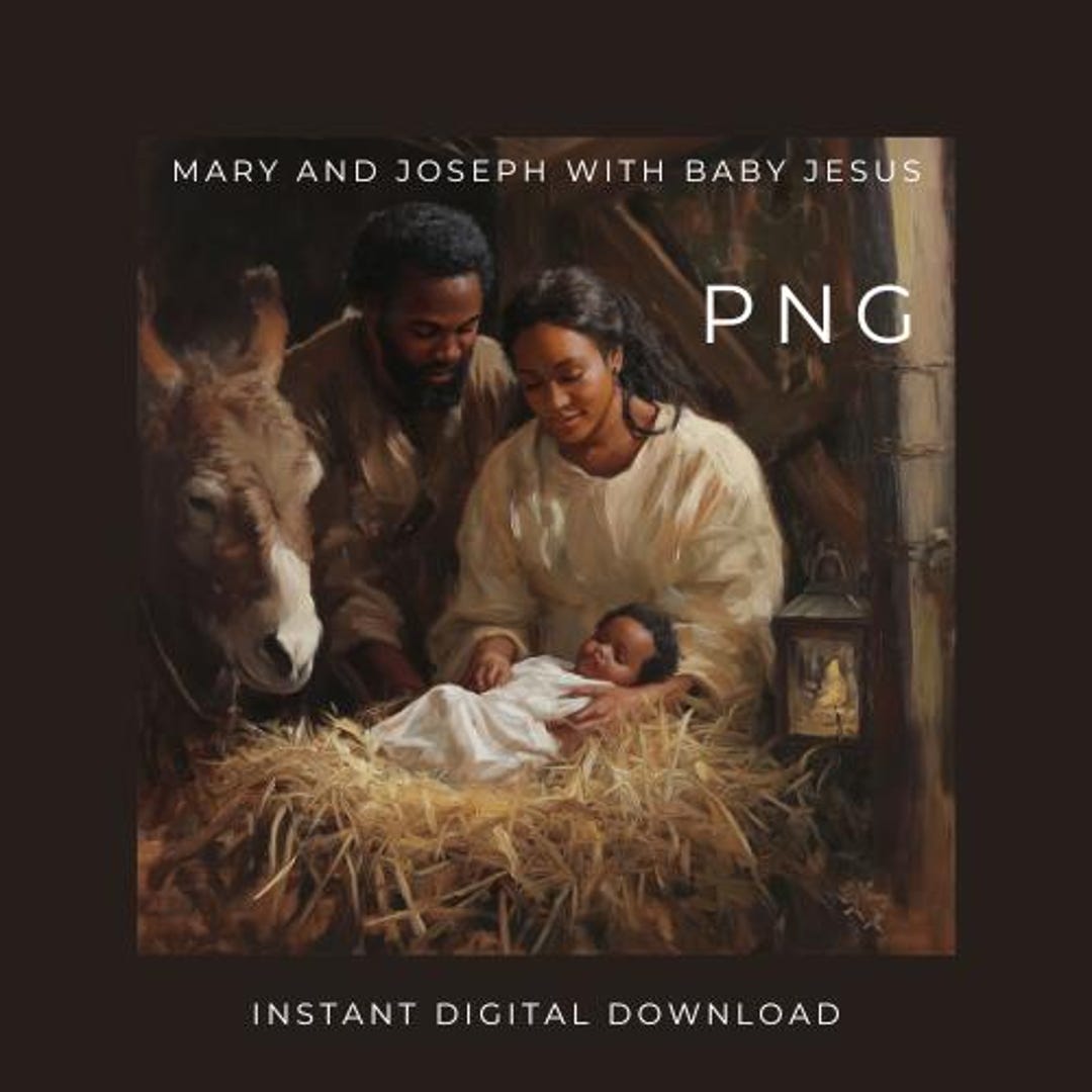 African American Nativity Art - Diverse Christmas Clipart - Digital ...