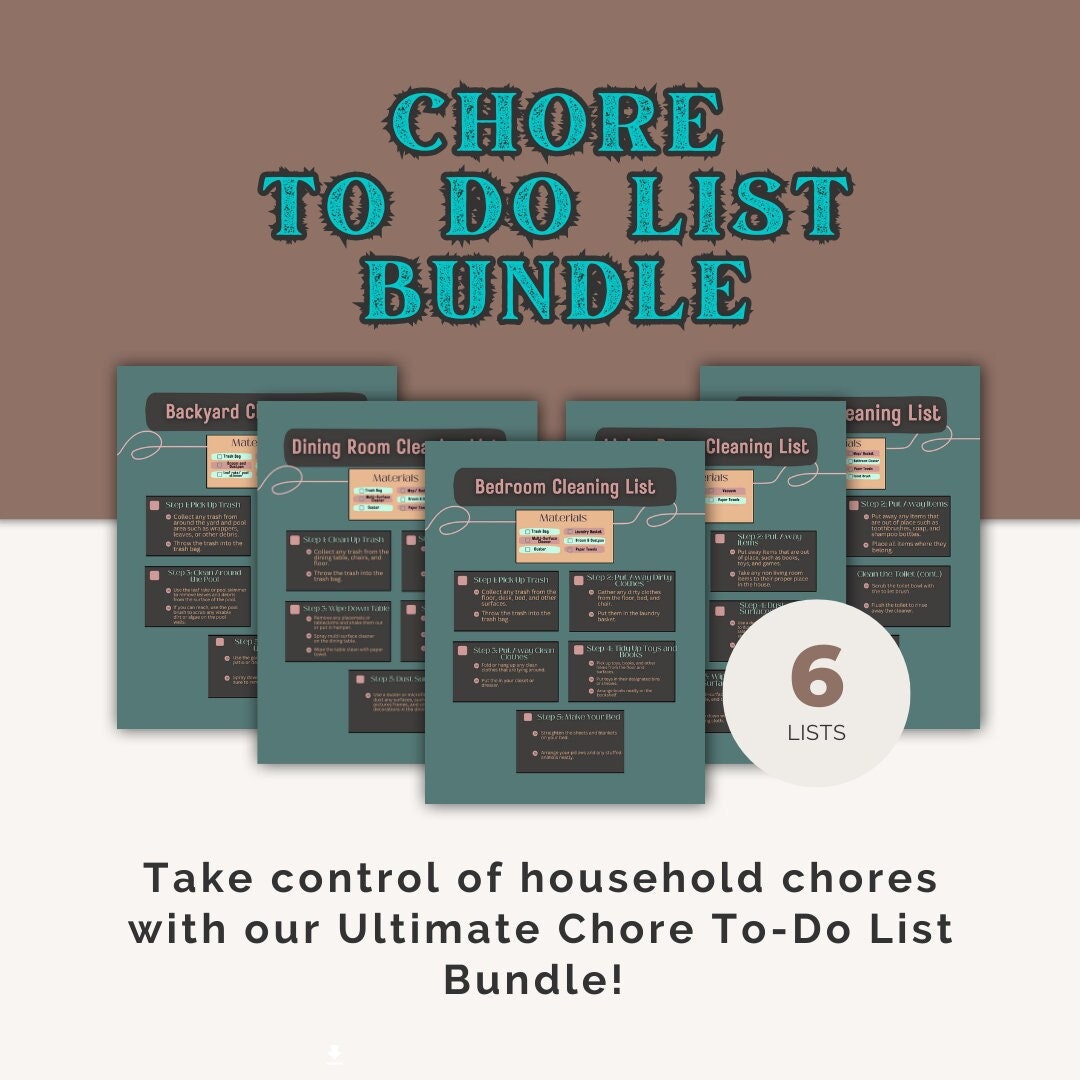 Ultimate Chore To-do List Bundle | Digital Editable Printables | 6 ...