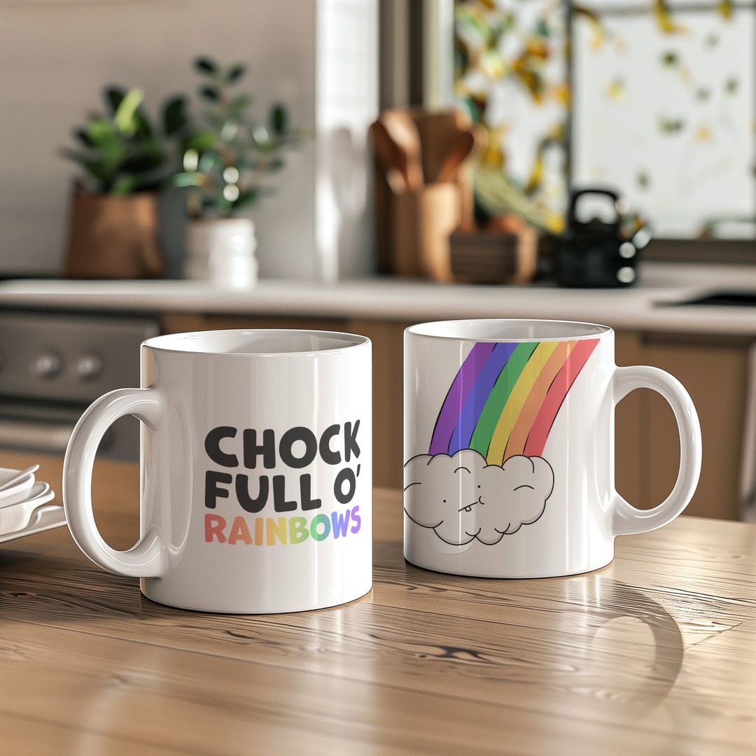Rainbow Character Coffee Mug 11oz - Colorful Cup, Drinkware Gift ...