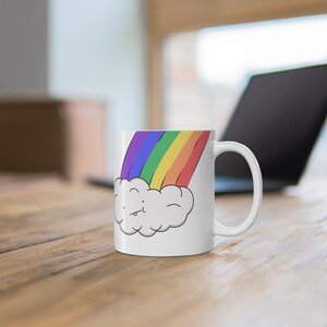 Rainbow Character Coffee Mug 11oz - Colorful Cup, Drinkware Gift ...
