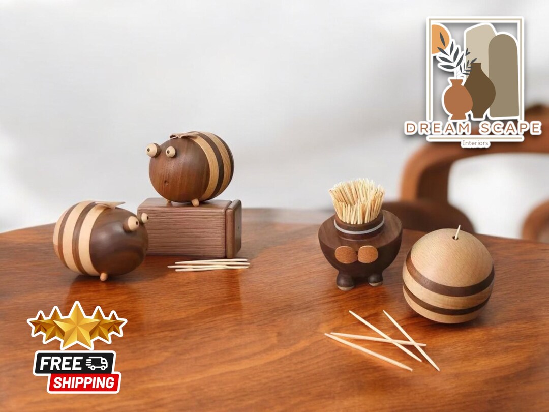 Wooden Bee Toothpick Holder | Cute Desktop Art Dispenser | Creative Box ...