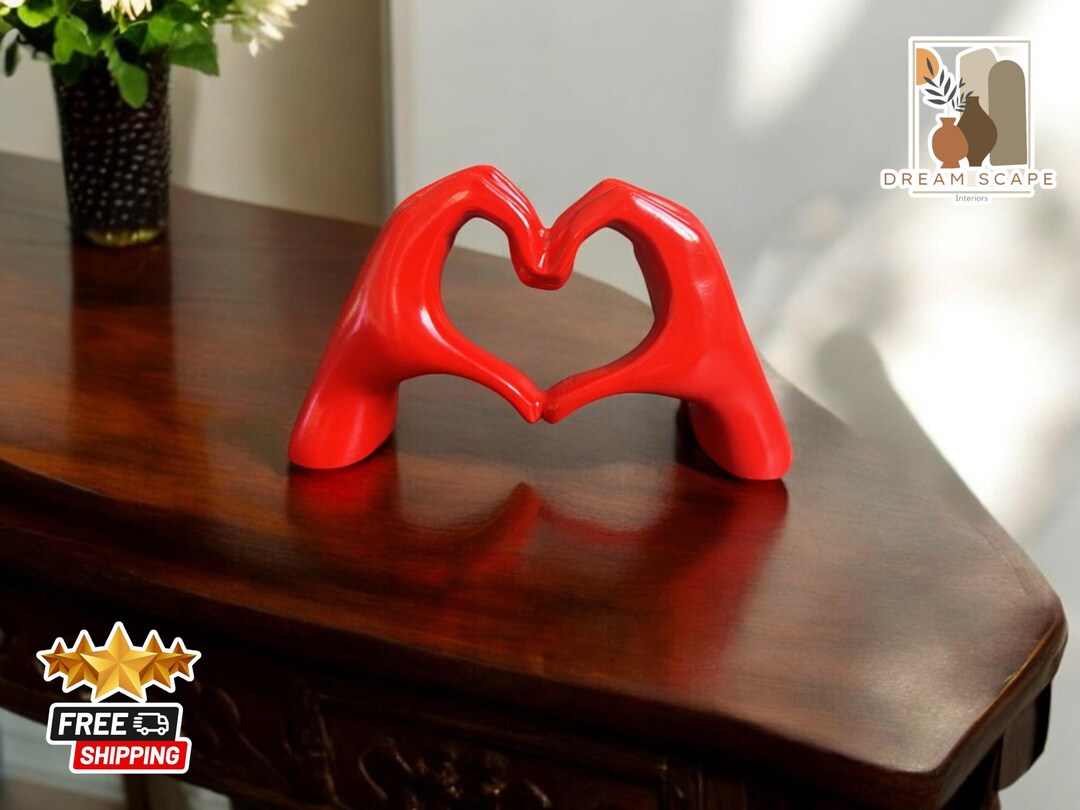 Unique Gesture Love Statue | Heart-shaped Hand Design Sculpture ...