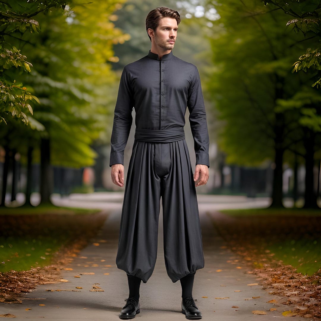 Men's Modern Black Priest Cosplay Costume Futuristic Zen Festival ...
