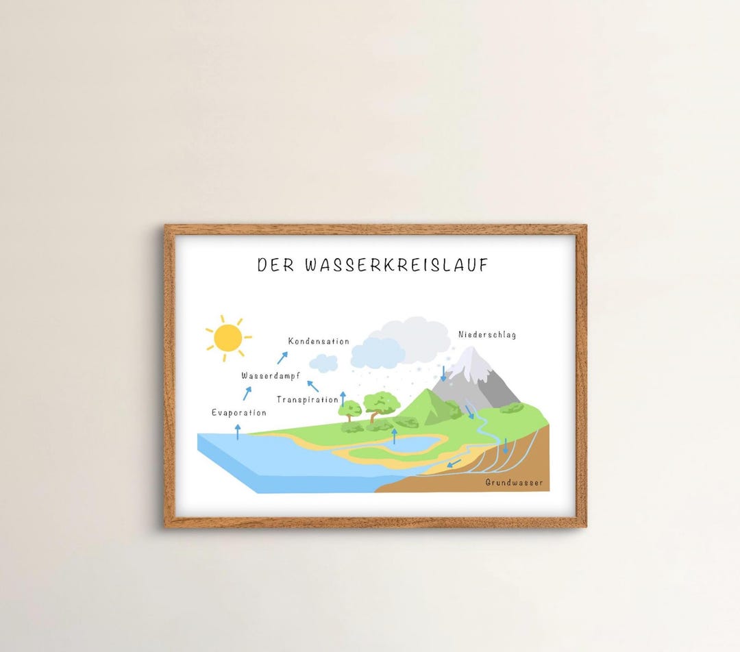 Learning Poster Water Cycle, Classroom, Children's Room, Montessori ...