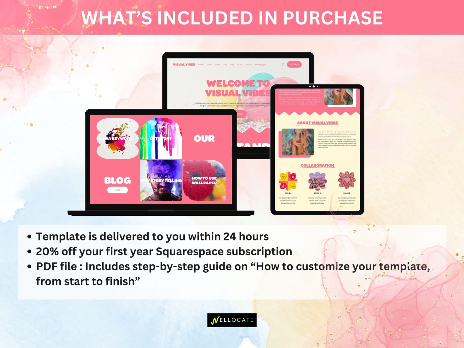 Colorful Squarespace Template for Product Shop, Agencies, Coaching, E ...