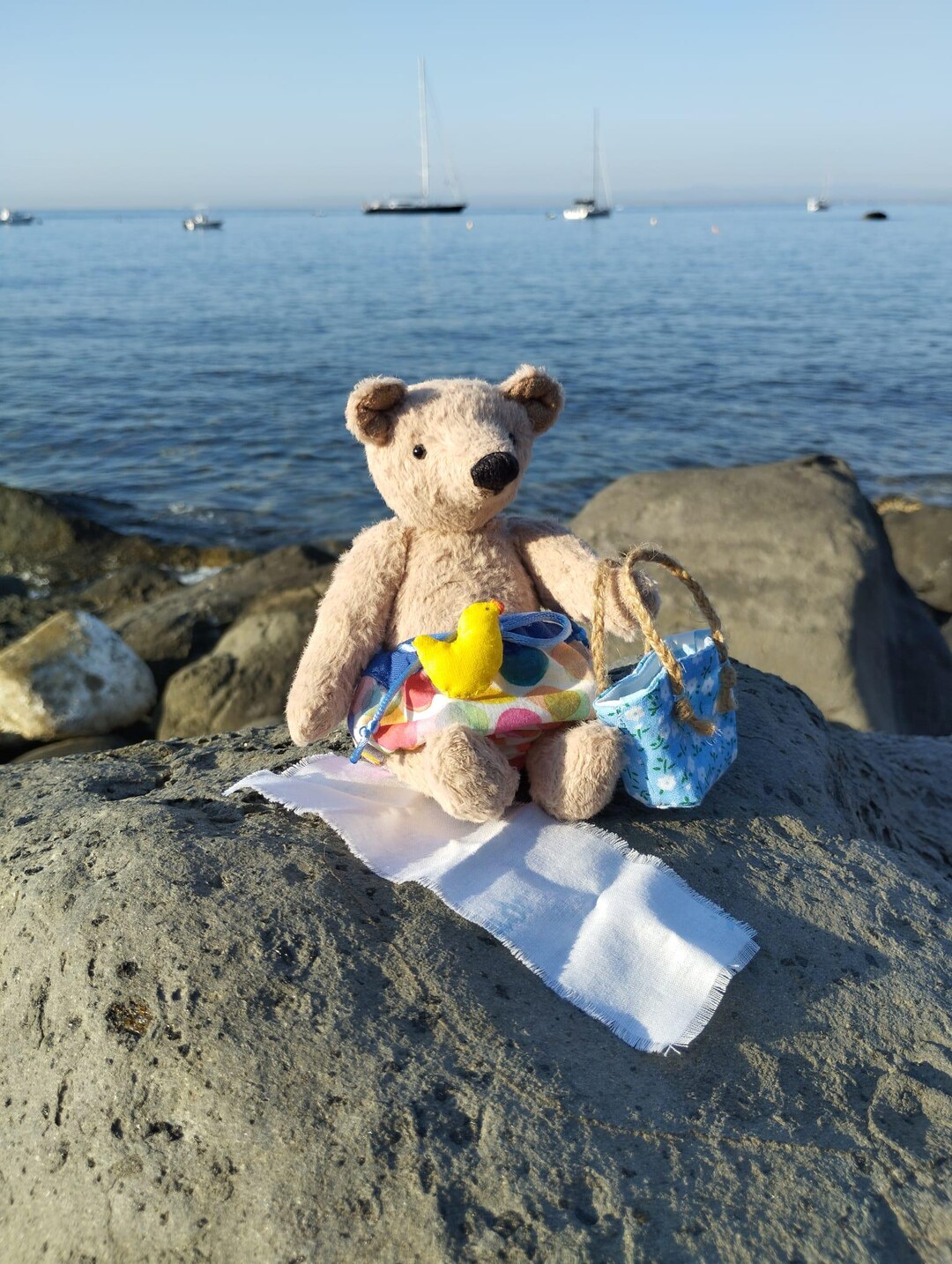 Teddy Bear Made of Viscose in a Beach Suit. Original Handmade Gift ...