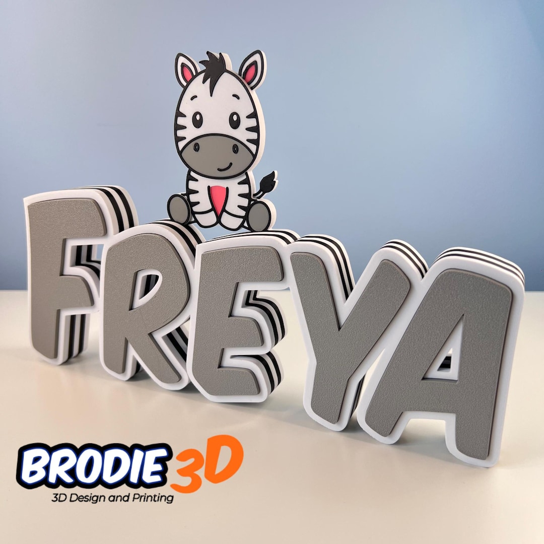 Custom Baby Zebra Name Sign | Jungle Nursery Name Plate | Personalised ...