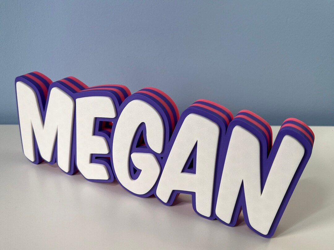 Custom 3D Printed Multicolor Name or Word Plate Home Kids Nursery Room ...