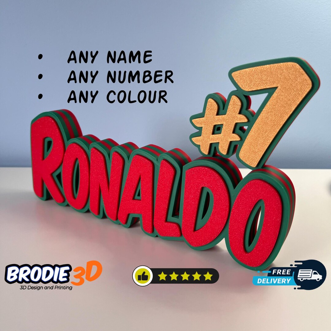 Personalized 3D Printed Name Plate, Desk Sign, Football Theme - Etsy