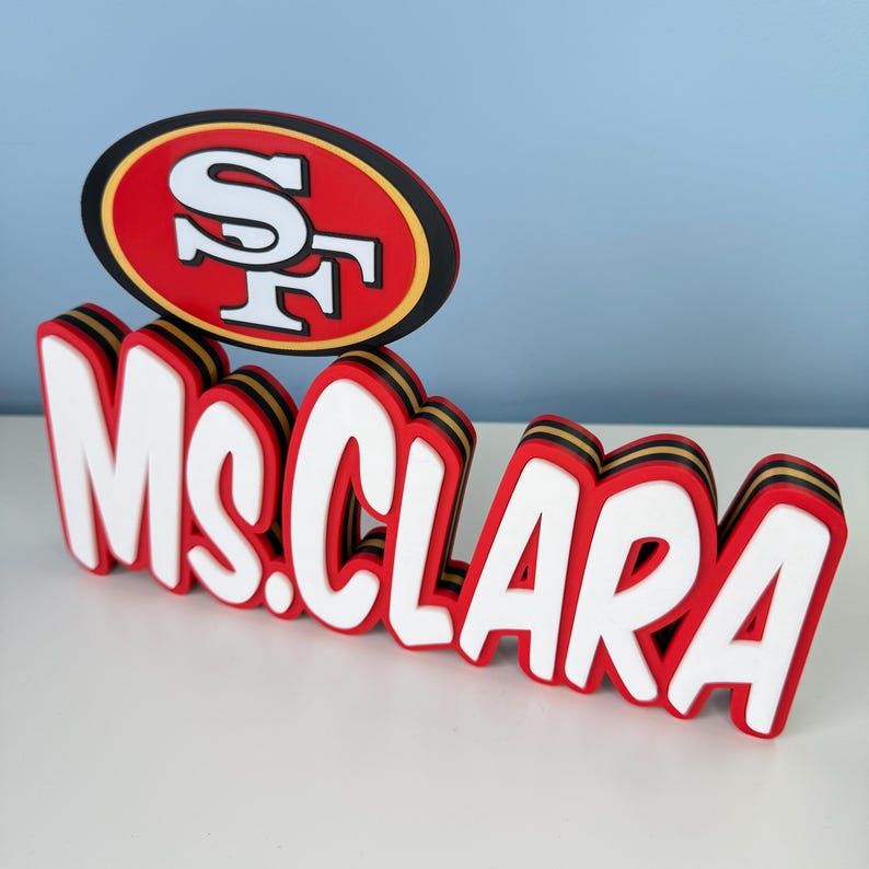 Custom 49ers Name Sign: 3D Printed Football Fan Gift - Etsy