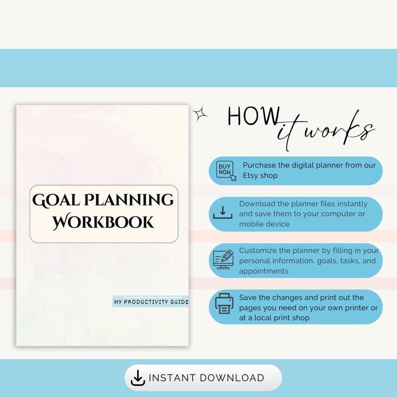 Goal Planning Workbook, Productivity Planner, Personal Development ...
