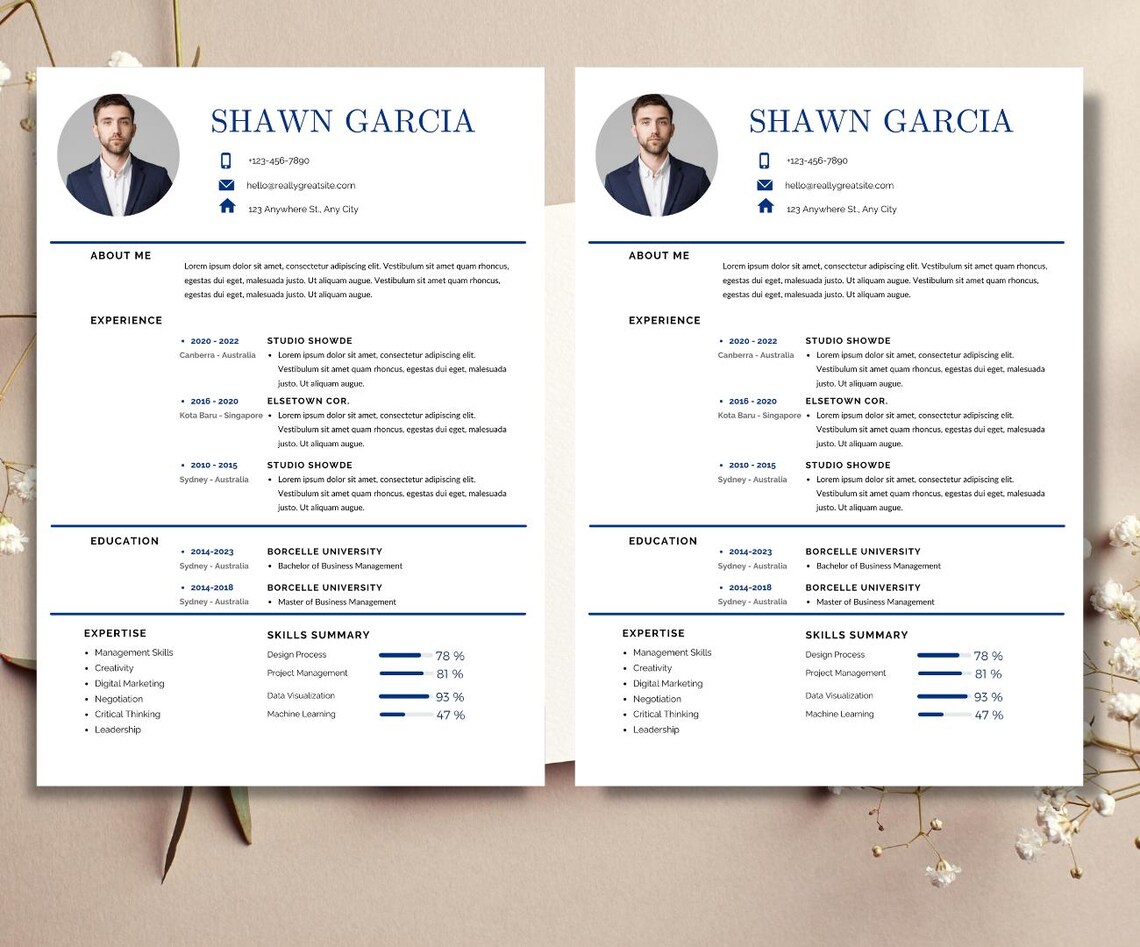 Creative Design Resume Template, Classic CV Template, Formal Design ...